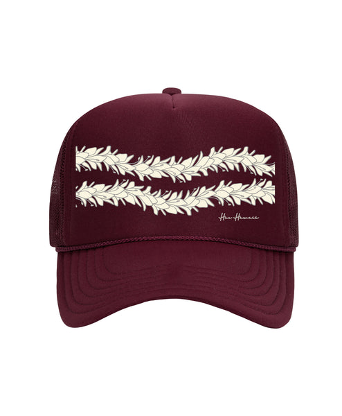 Lei Awapuhi Trucker Hat Maroon – Hae Hawaii